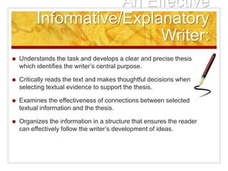 Common Core Informative/Explanatory Writing | PPT