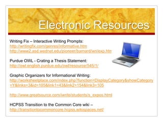 Common Core Informative/Explanatory Writing | PPT