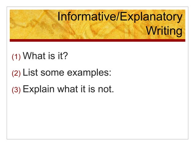 Common Core Informative/Explanatory Writing | PPTX | Educational ...