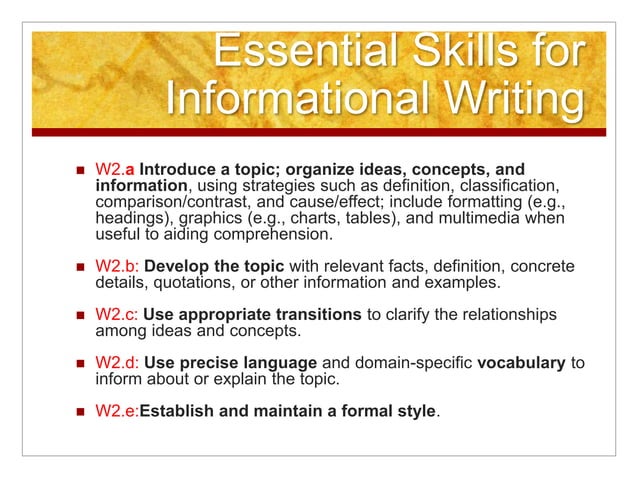 Common Core Informative/Explanatory Writing | PPT