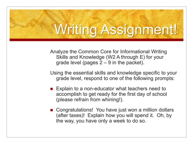 Common Core Informative/Explanatory Writing | PPTX | Educational ...