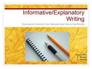 Common Core Informative/Explanatory Writing | PPT