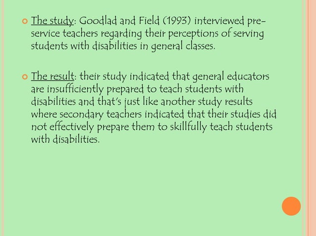 Preservice teacher’s preceptions of including students with ...