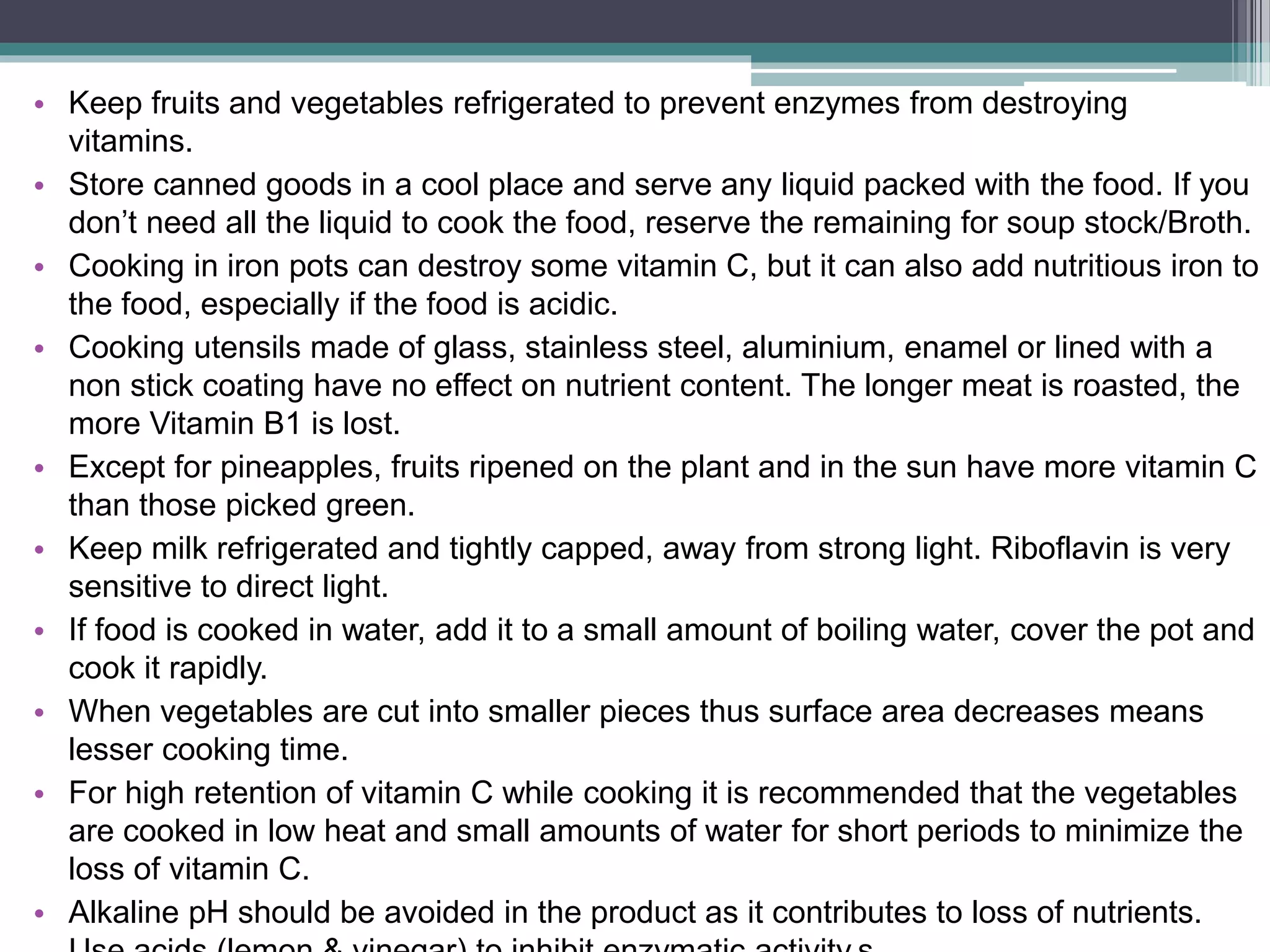 Preserving Nutrients in Food/Preservation of Nutrients | PPTX