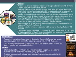 Preserving Nutrients in Food/Preservation of Nutrients | PPTX