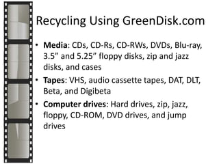 Preserving and Recycling Old Media (Photos, Film, Cassettes) | PPTX ...