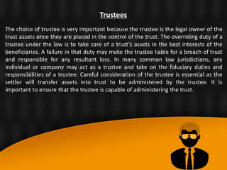 Preserving wealth for future generations – the benefits of a trust | PPT