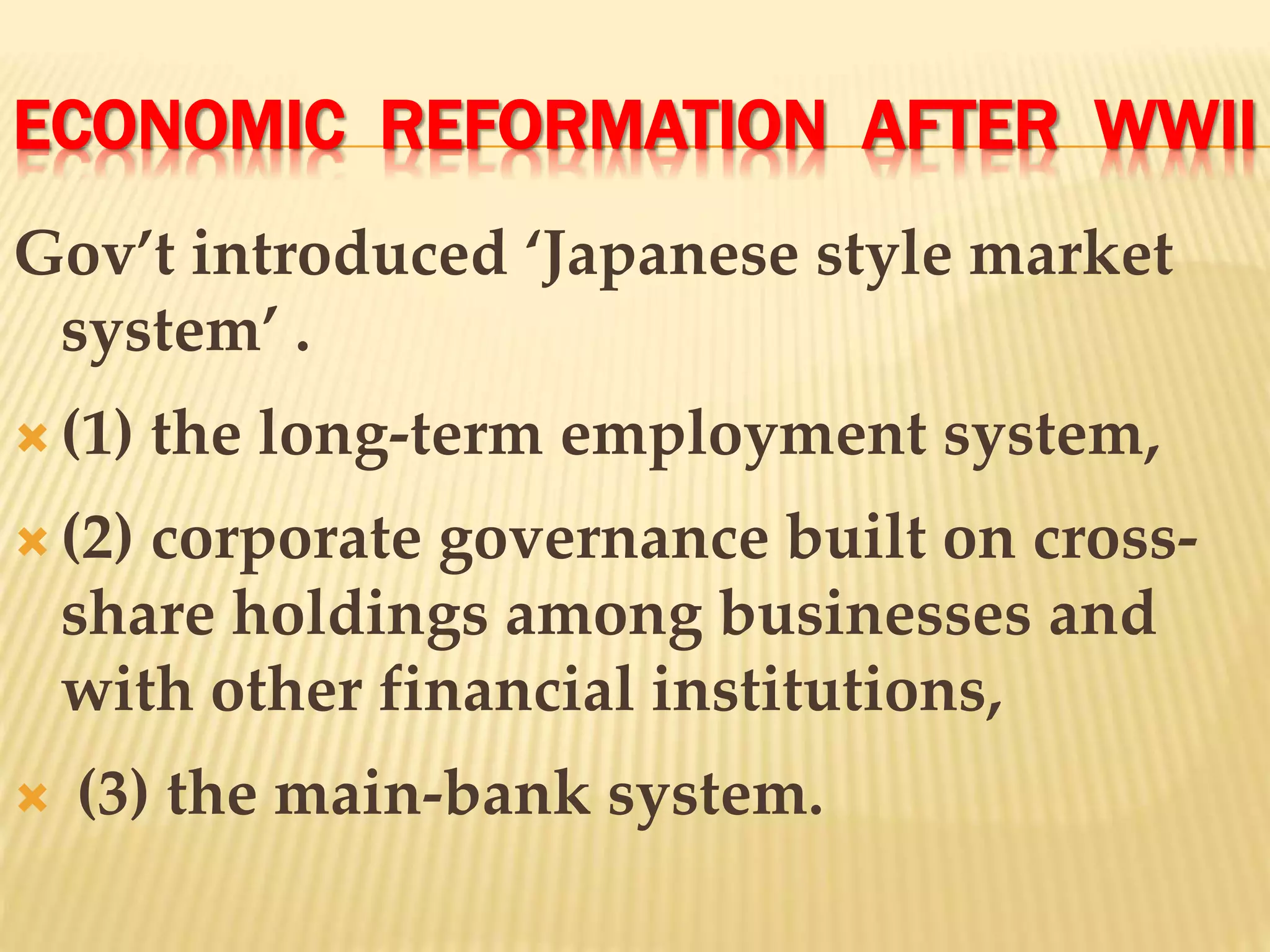 Japanese Economic Miracle After WWII | PPTX