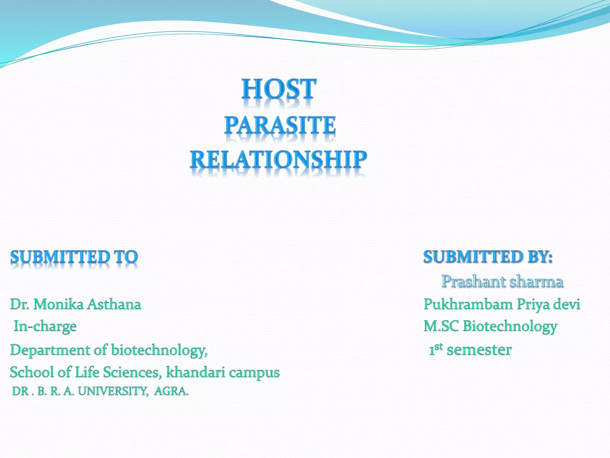 host parasite relationship | PPTX
