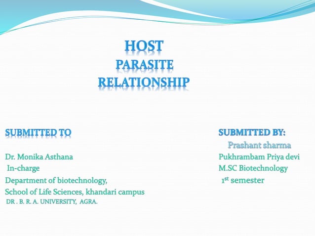 host parasite relationship | PPTX | Infectious Diseases | Diseases and ...