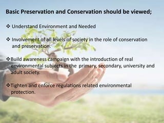Presevation & Conservation | PPTX