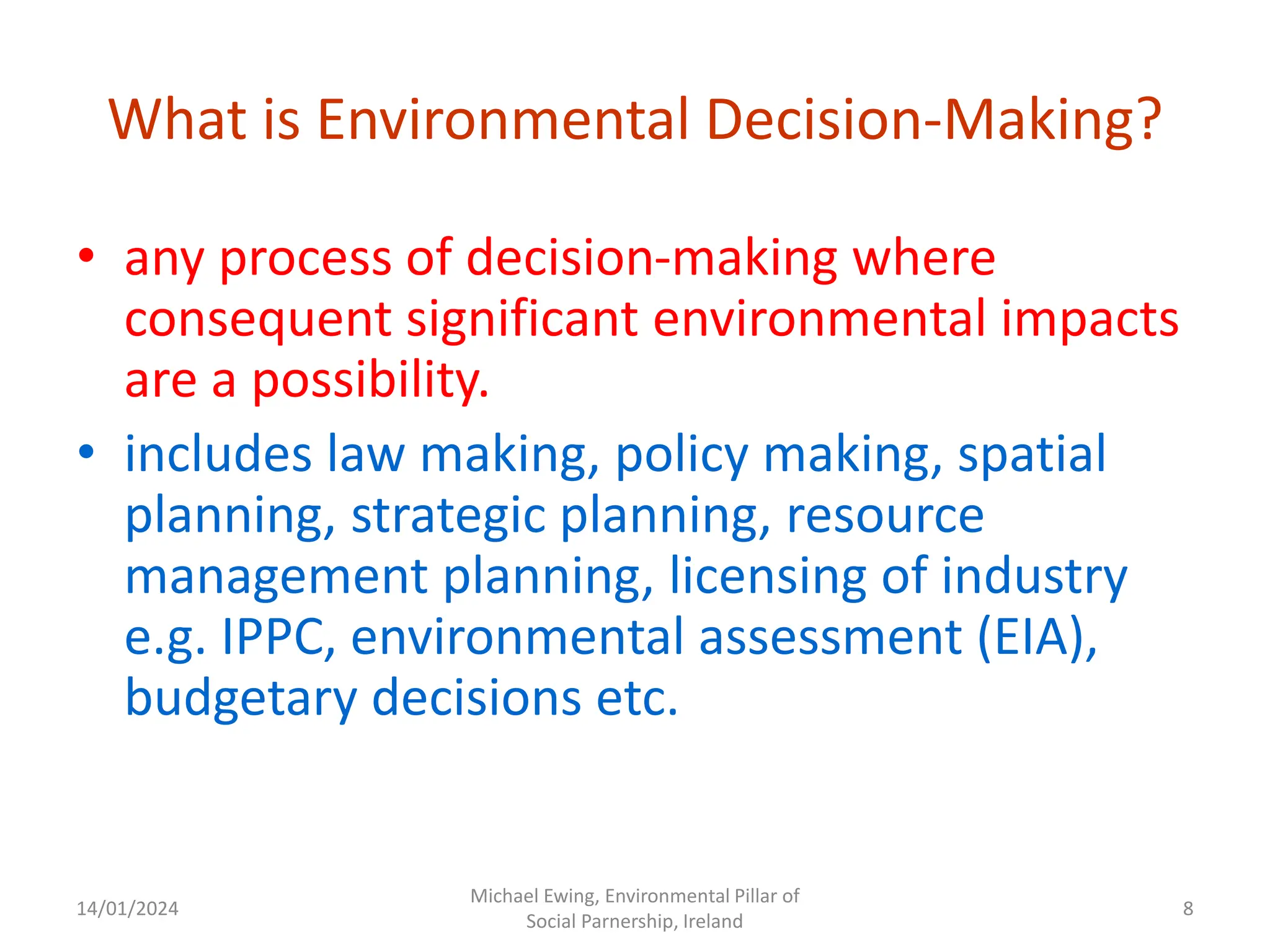 Environmental decision making in public health | PPT