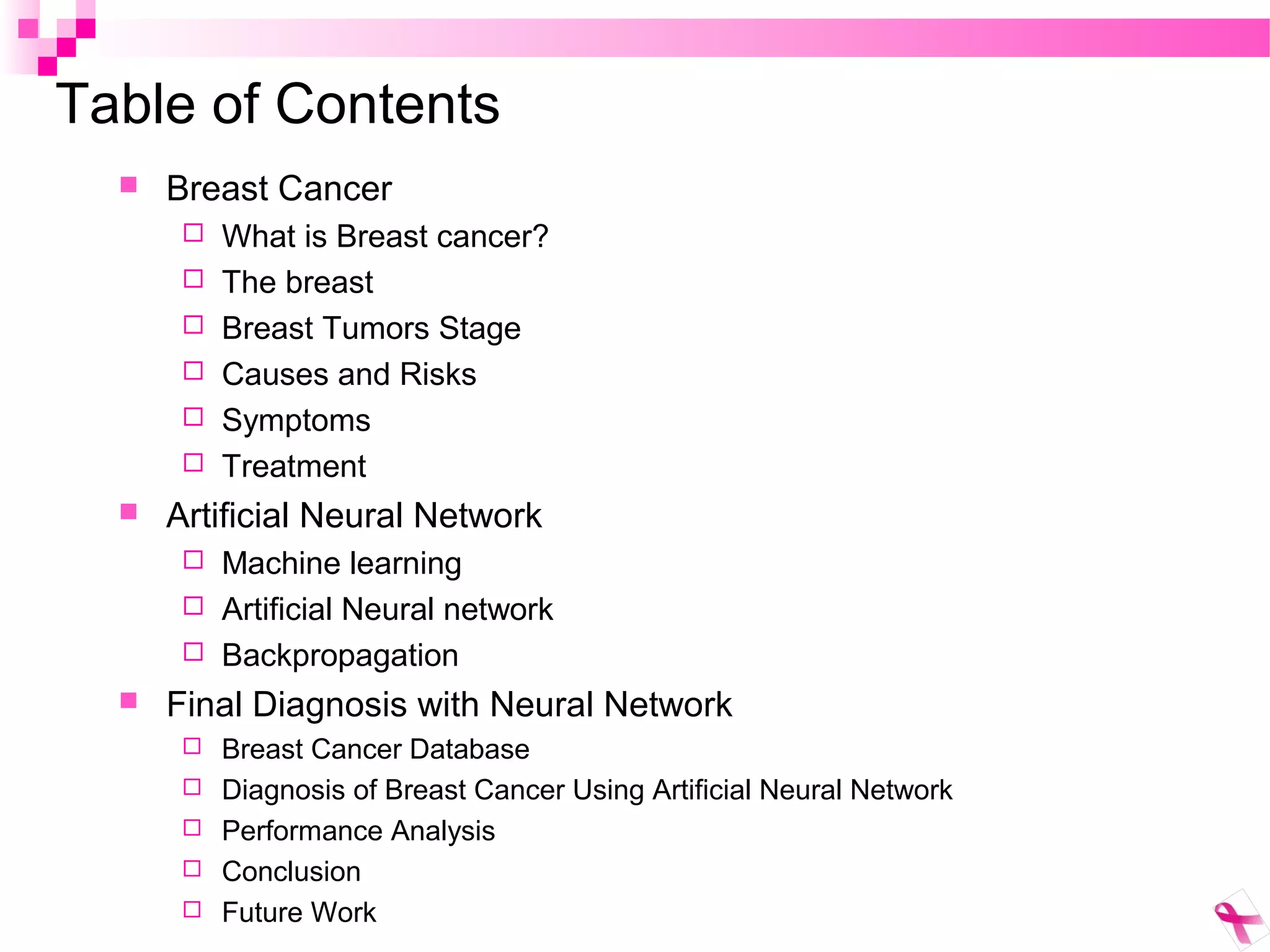 Breast Cancer Detection Using Artificial Neural Network Ppt Cancer