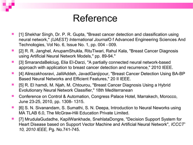 Breast cancer detection using Artificial Neural Network | PPT | Cancer ...