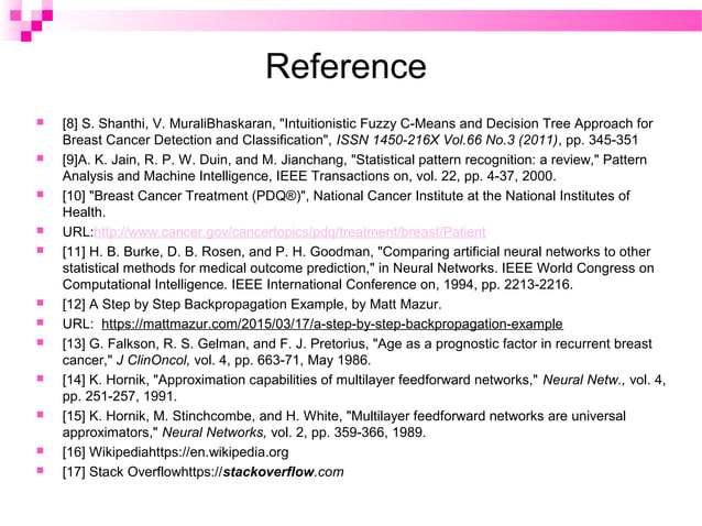 Breast cancer detection using Artificial Neural Network | PPT | Cancer ...