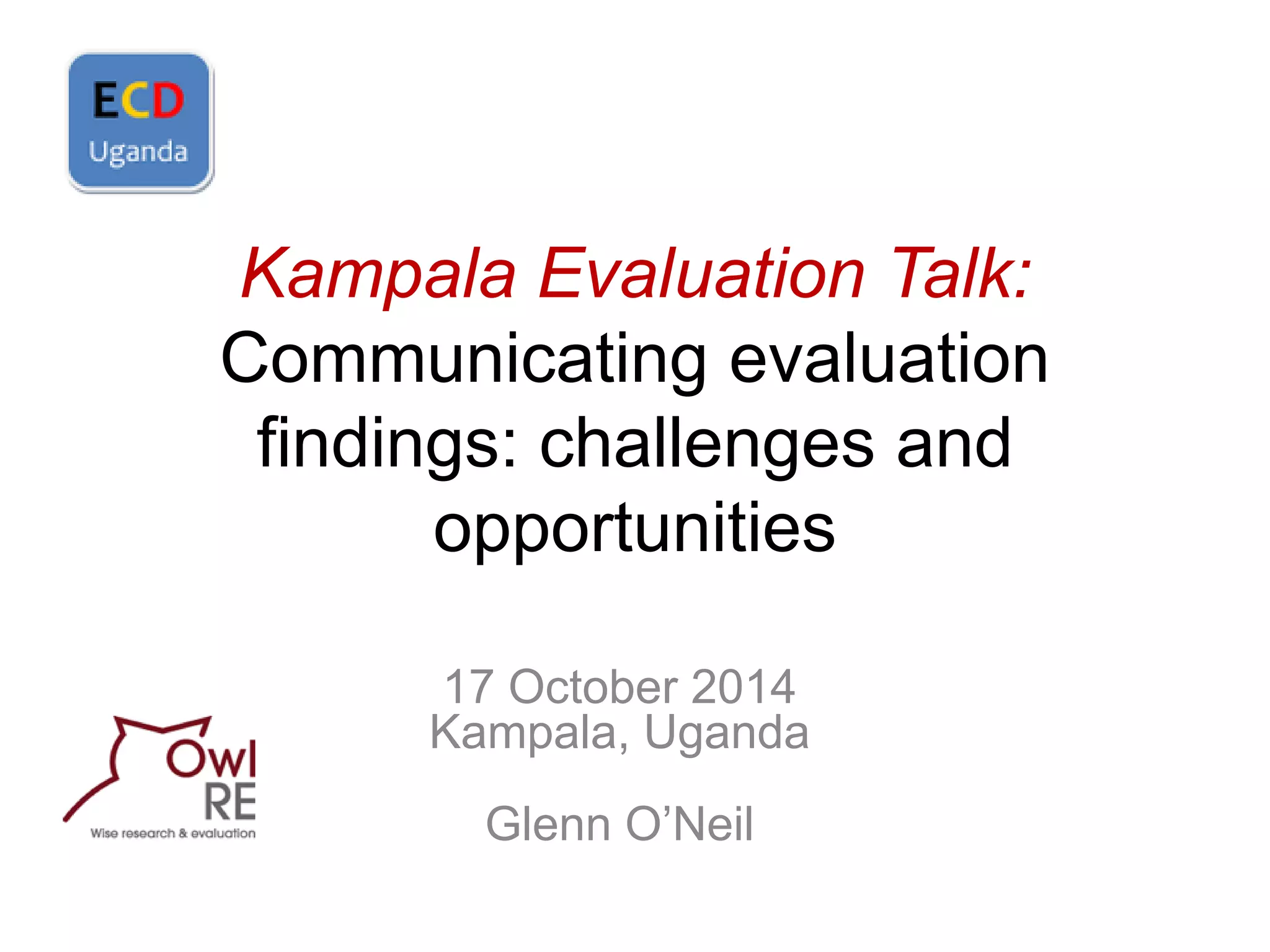 Communicating evaluation findings: challenges and opportunities | PDF