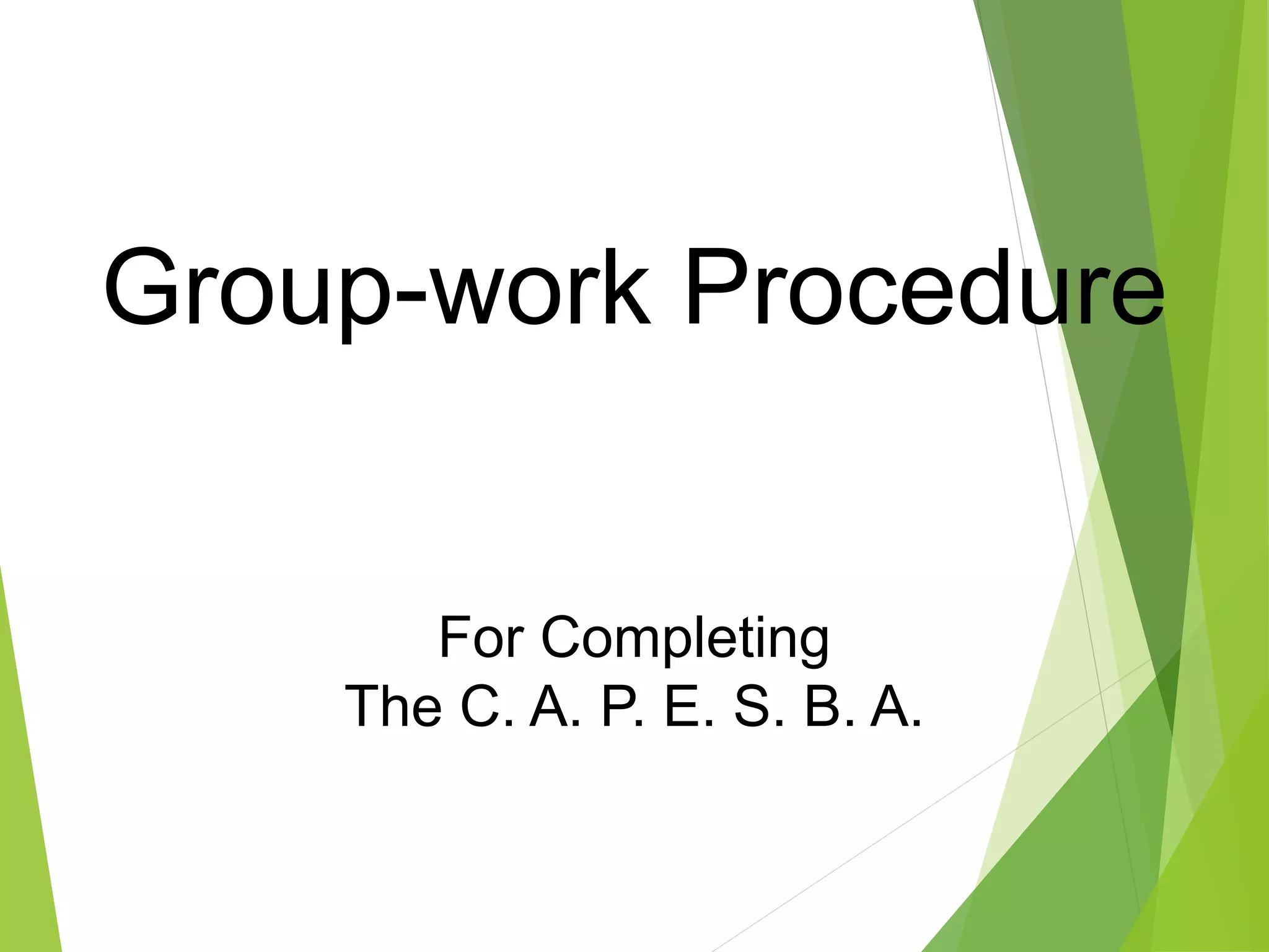 Presentation on group work procedure | PPTX