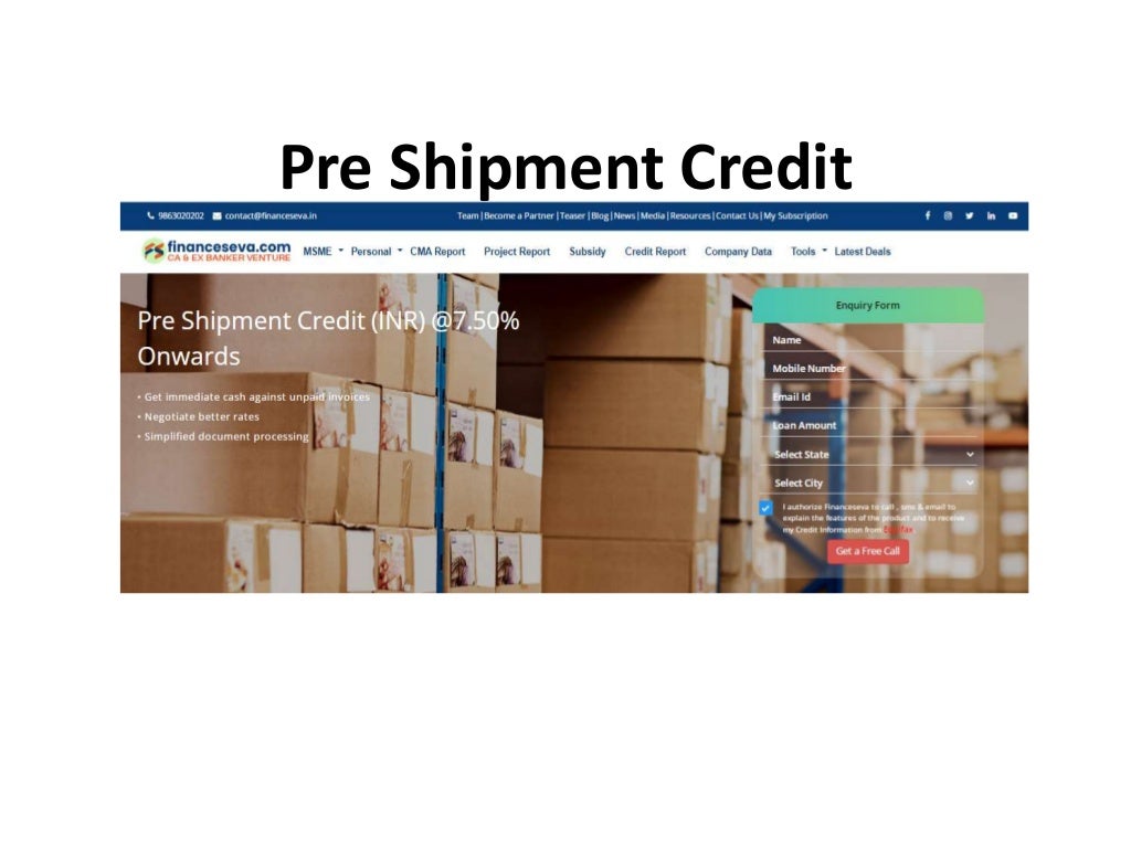 Pre Shipment Credit | PPT