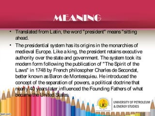 Presidencial system | PPT