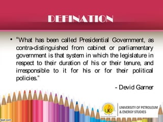 Presidencial system | PPT
