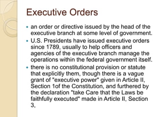 Presidency key terms | PPTX