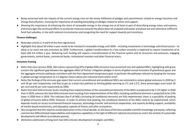 COP27: Draft outcome and decision paper | PPT