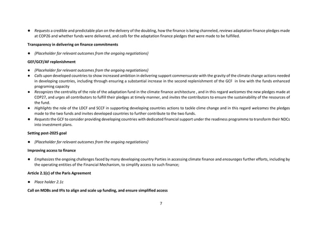 COP27: Draft outcome and decision paper | PPT