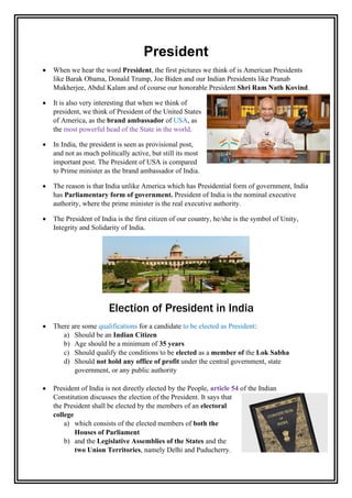 President as the head of the Executive.pdf ppt | PDF