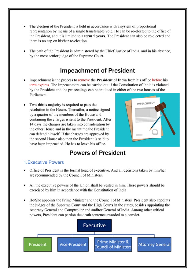 President as the head of the Executive.pdf ppt | PDF