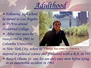Barack Obama Adulthood
