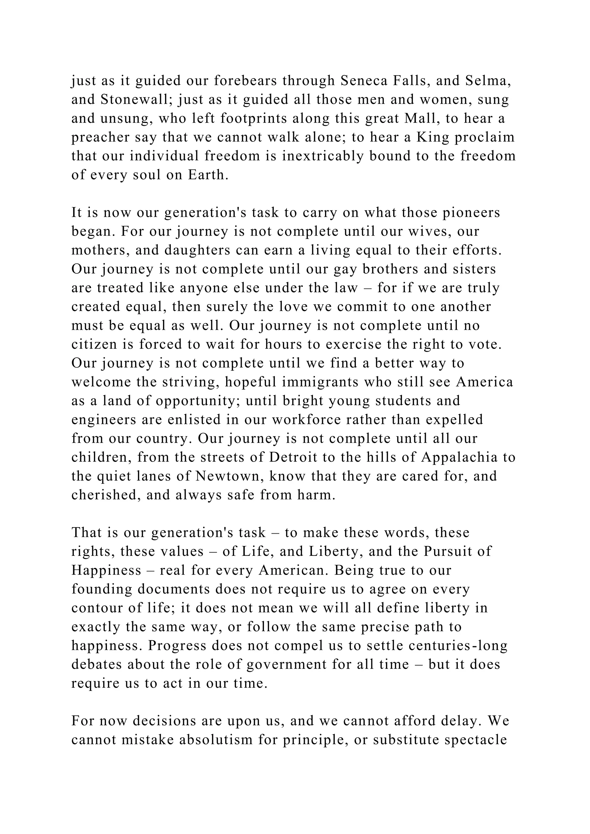 President Barack Obamas inaugural address – full textObama was .docx