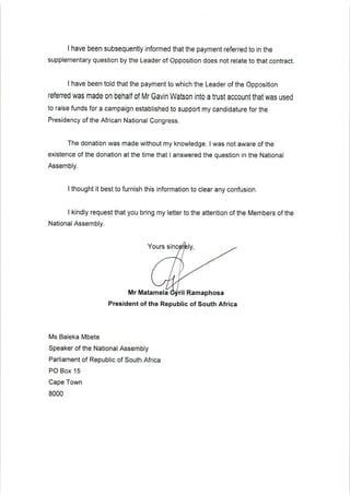 President correction to oral reply letter 16 november (3) | PDF