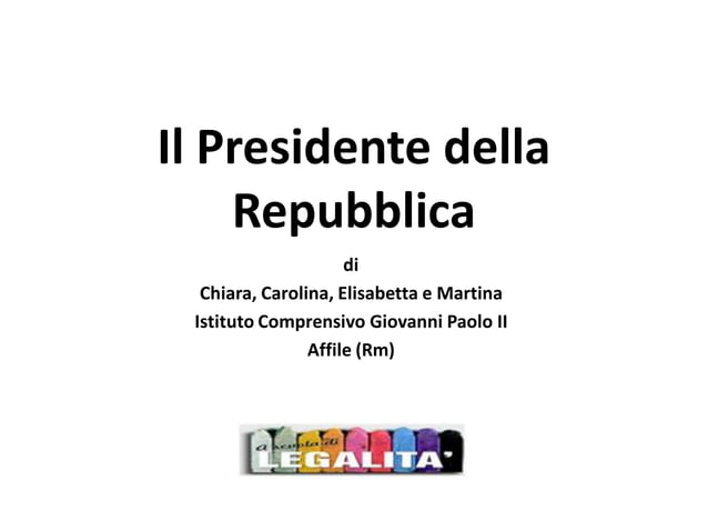 Presidente della repubblica | PPT