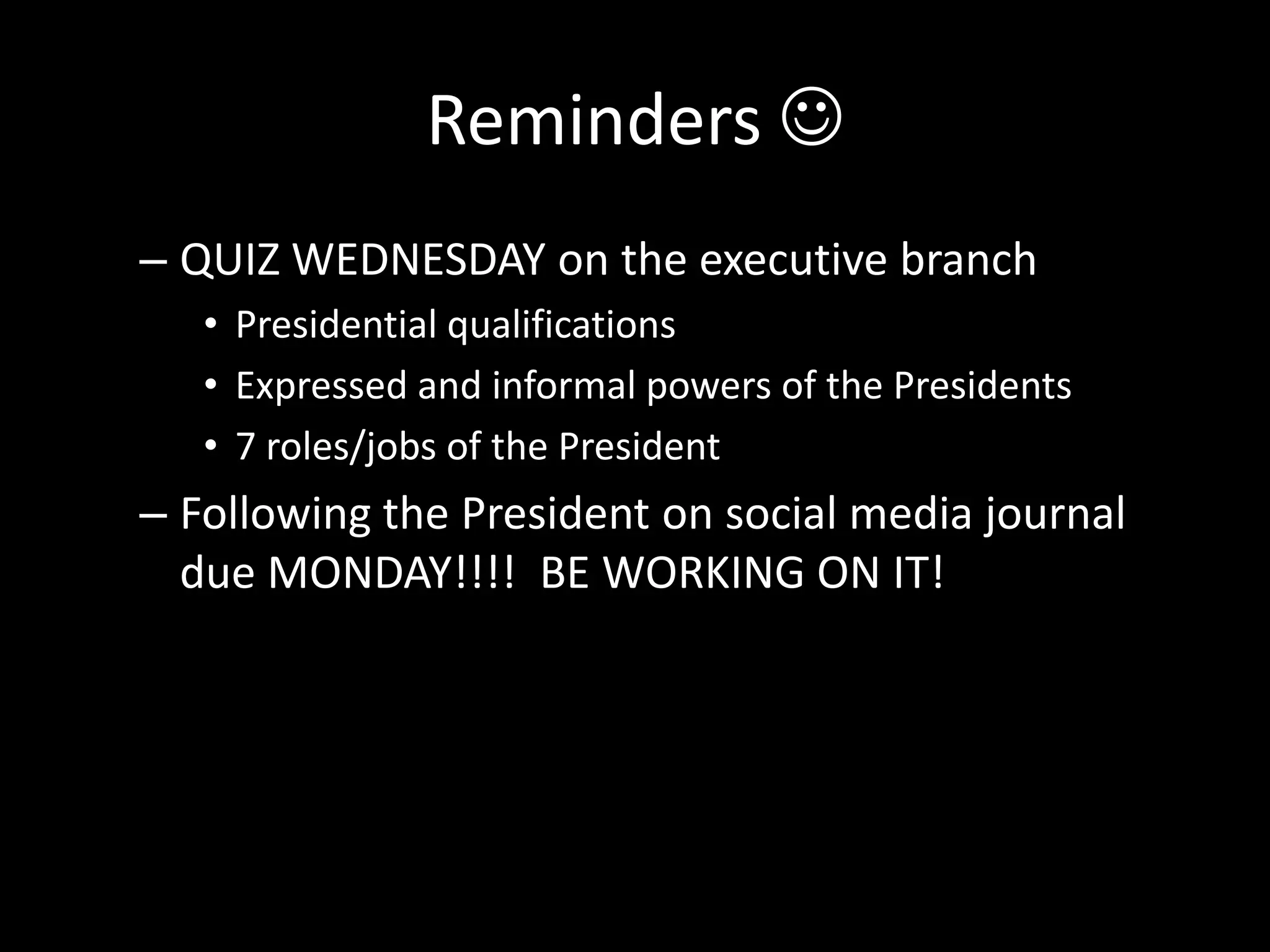 The Presidency - Qualifications, Powers and Roles | PPTX