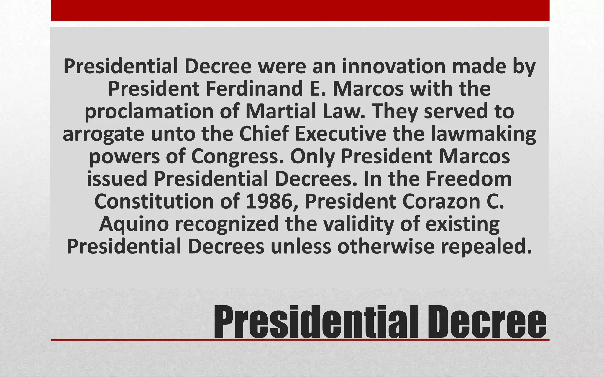 Presidential Decree No. 46 | PPTX