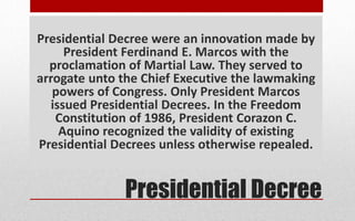 Presidential Decree No. 46 | PPTX