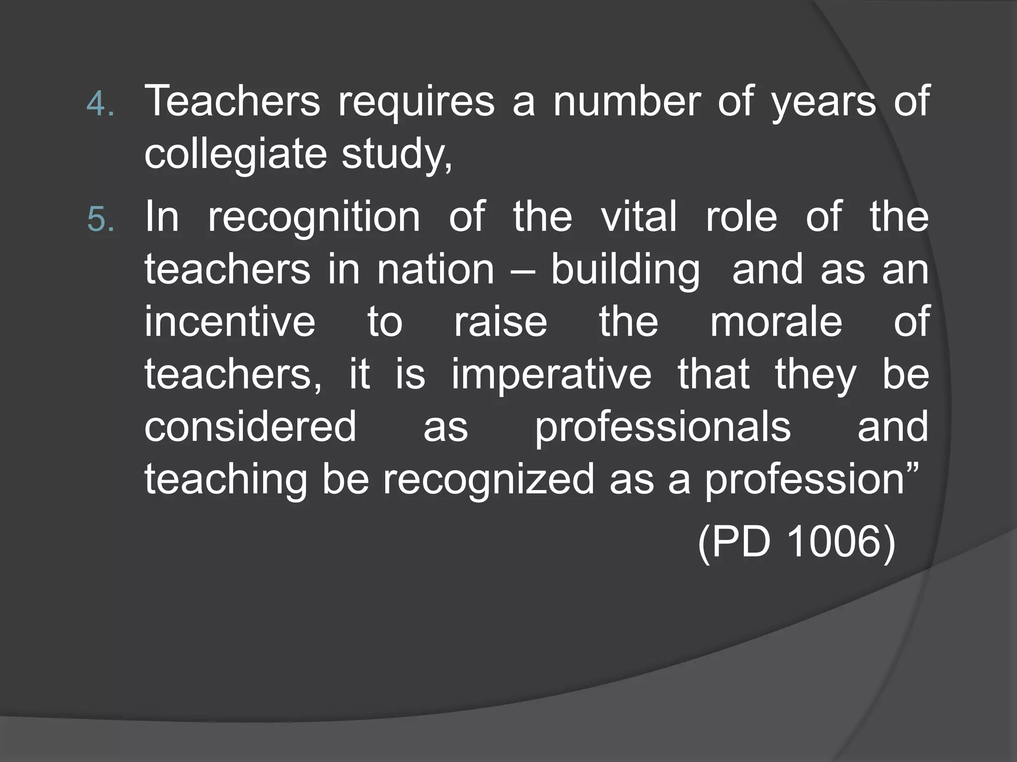 Professionalization of Teaching | PPTX