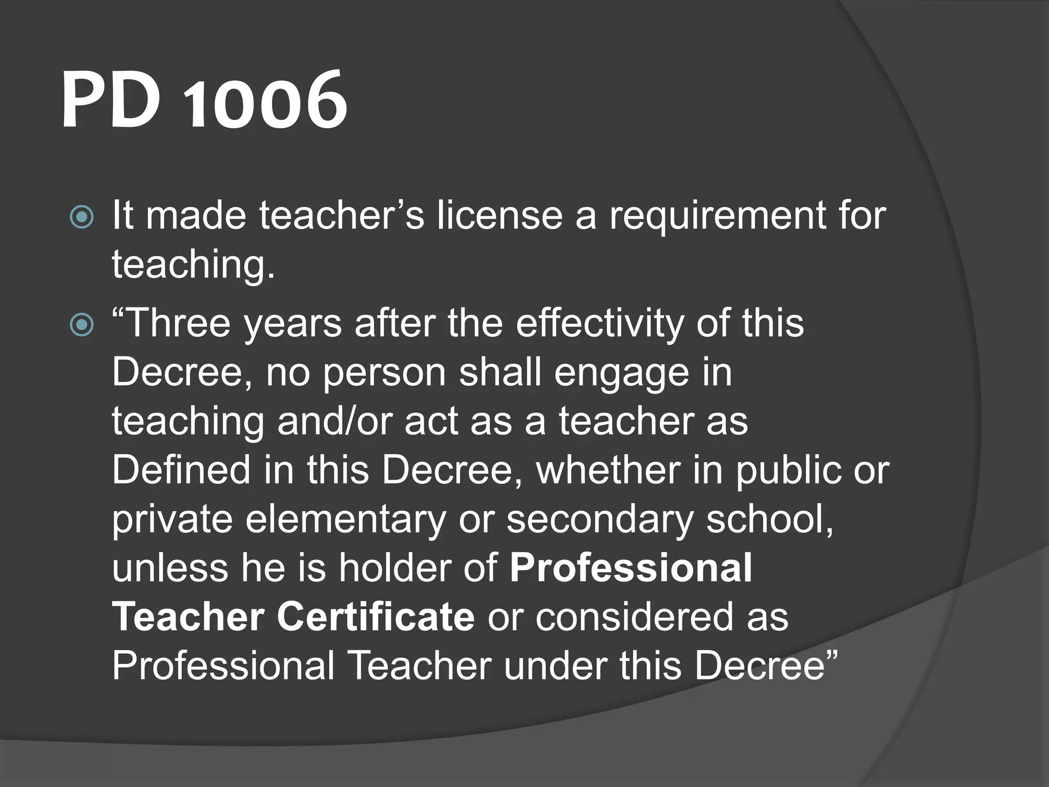 Professionalization of Teaching | PPTX