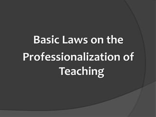 Professionalization of Teaching | PPTX