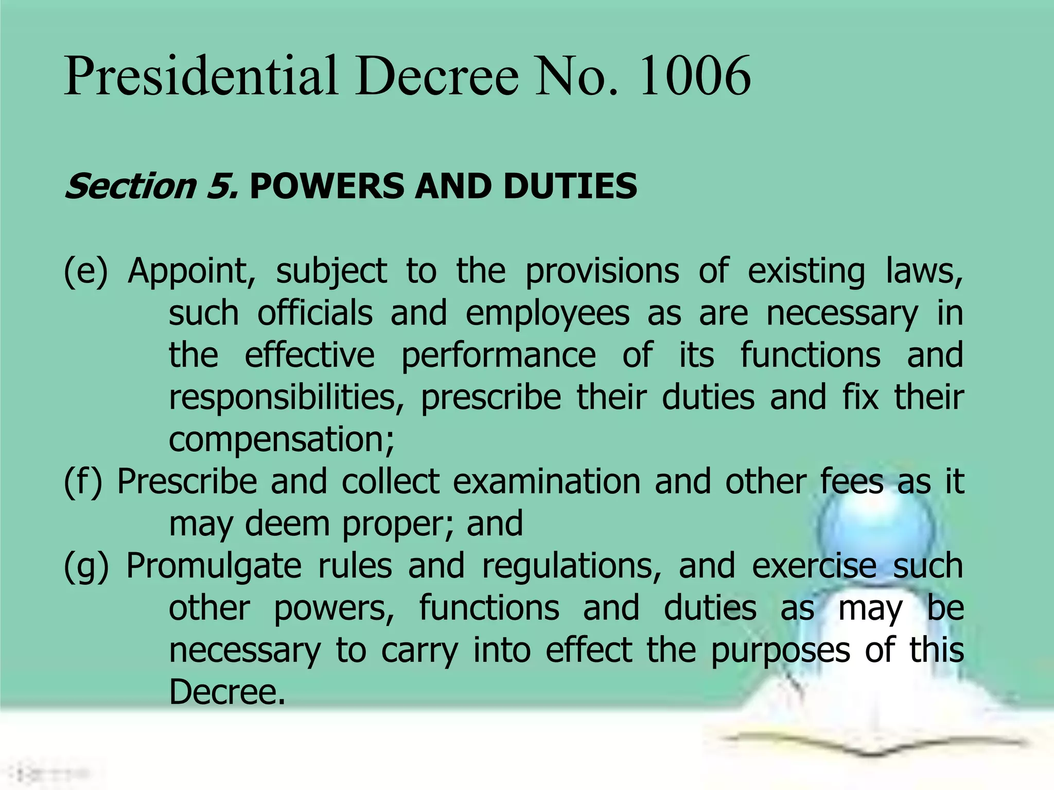 Presidential decree no. 1006 | PPTX