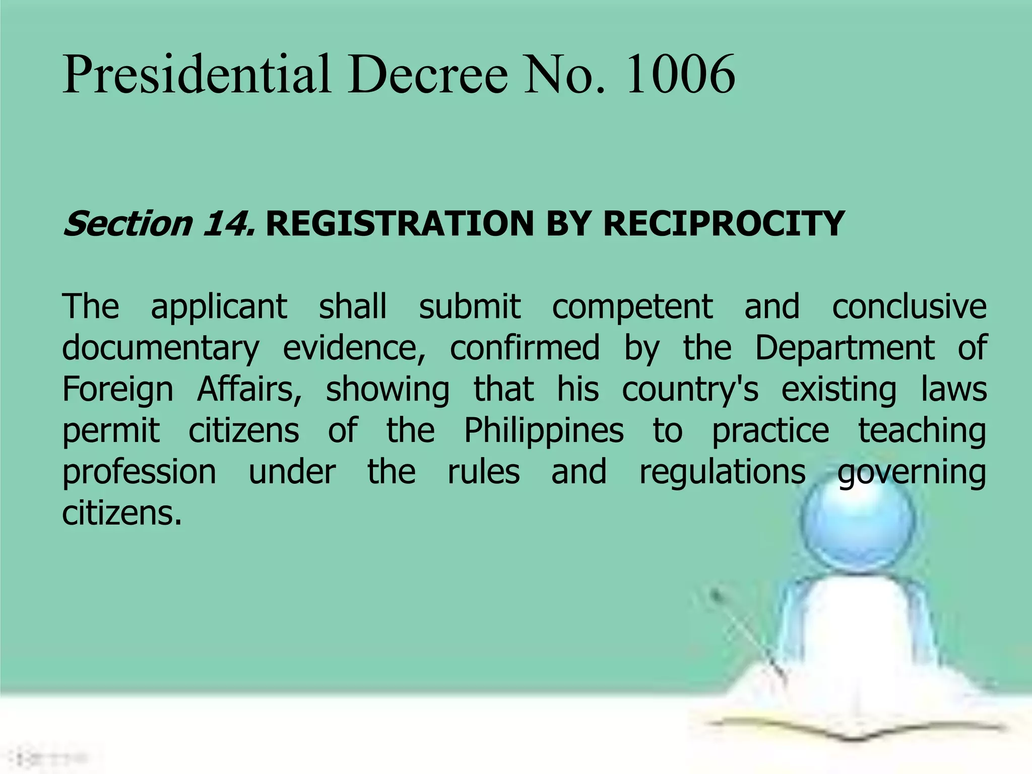 Presidential decree no. 1006 | PPTX