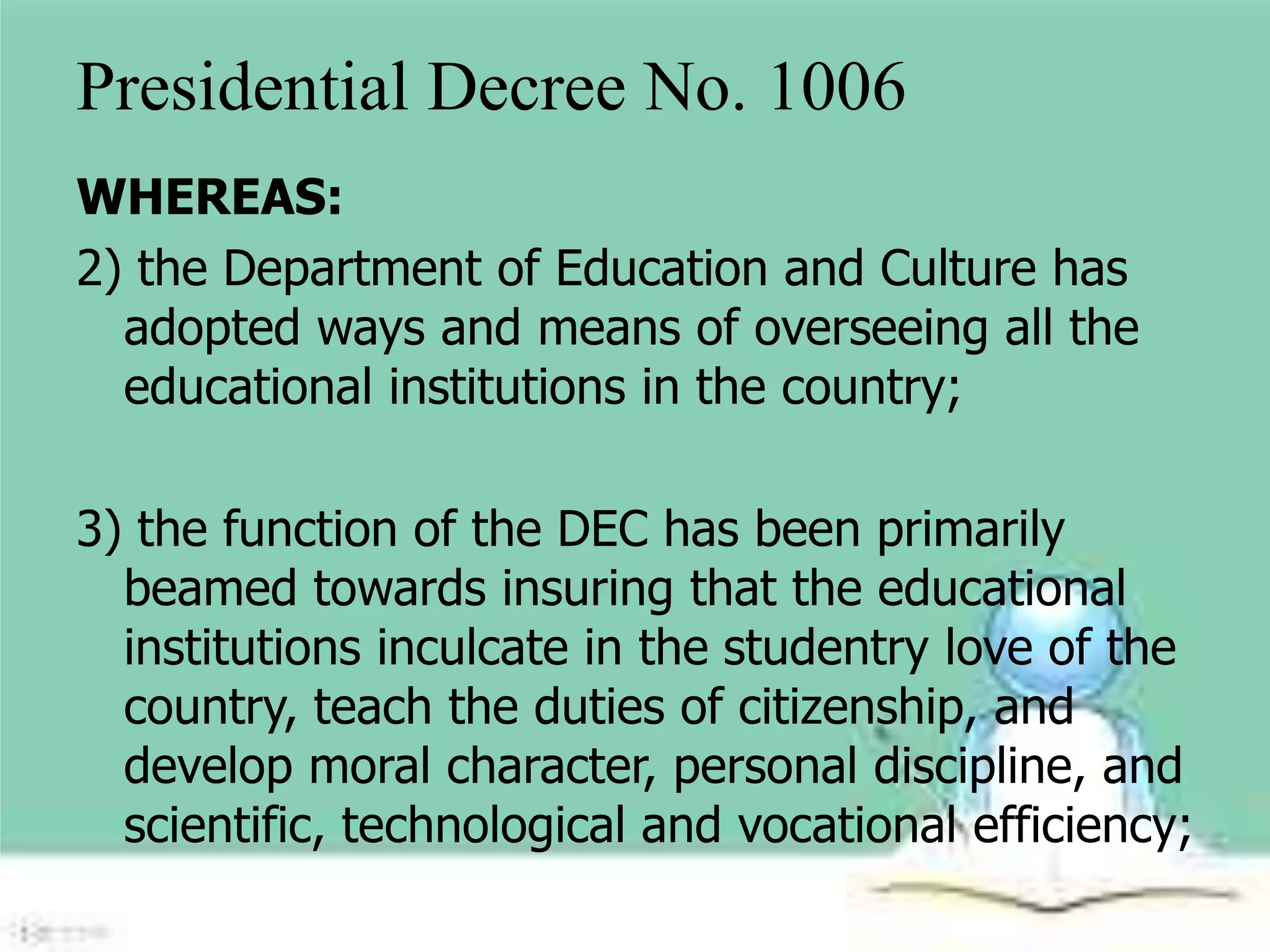 Presidential decree no. 1006 | PPTX