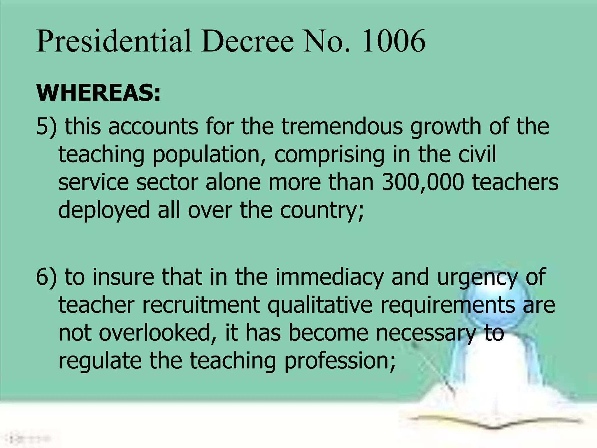 Presidential decree no. 1006 | PPTX
