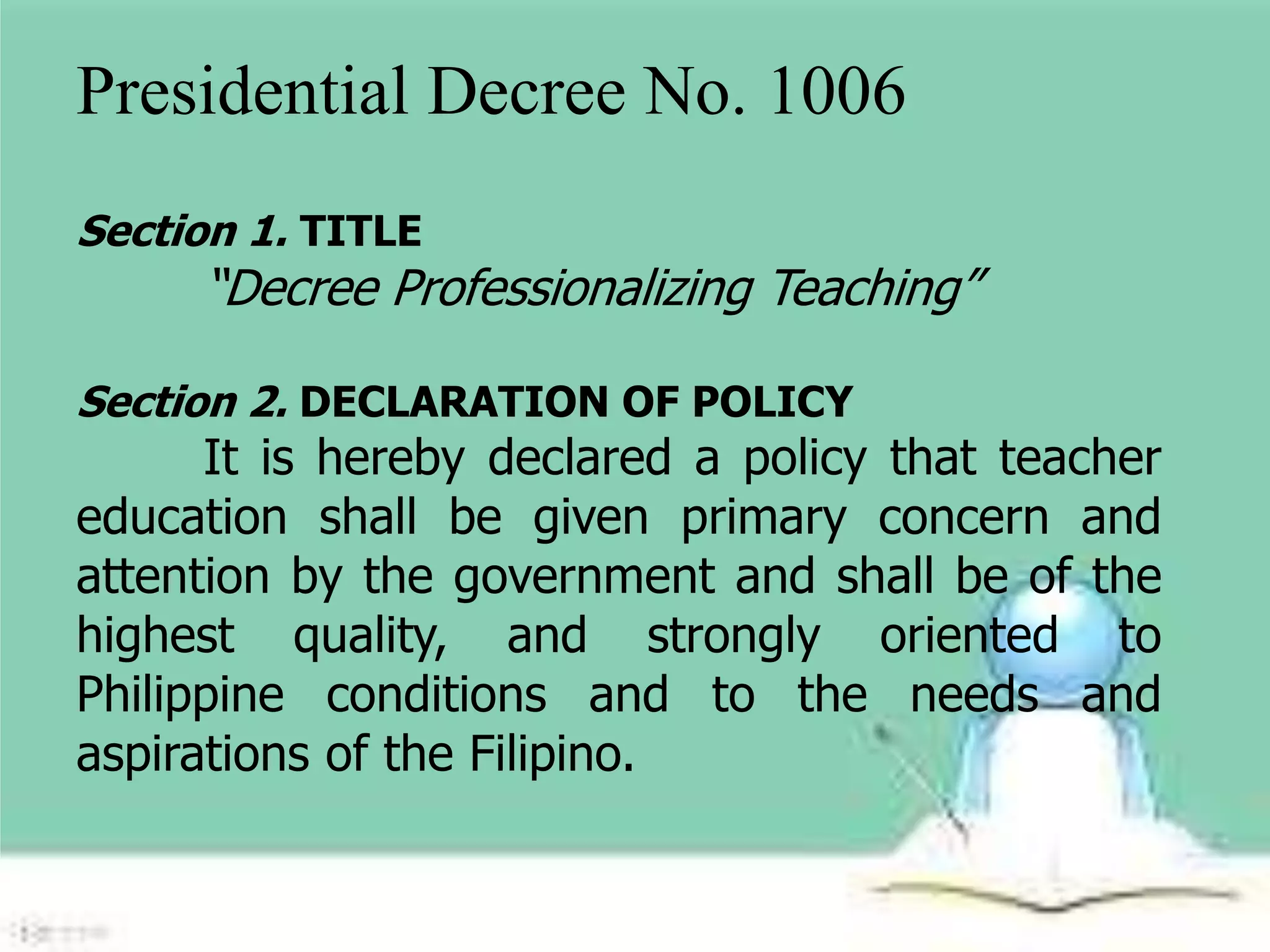 Presidential decree no. 1006 | PPTX