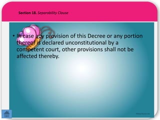 Presidential Decree no. 1006 | PPTX