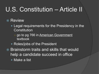 Presidential job description | PPT