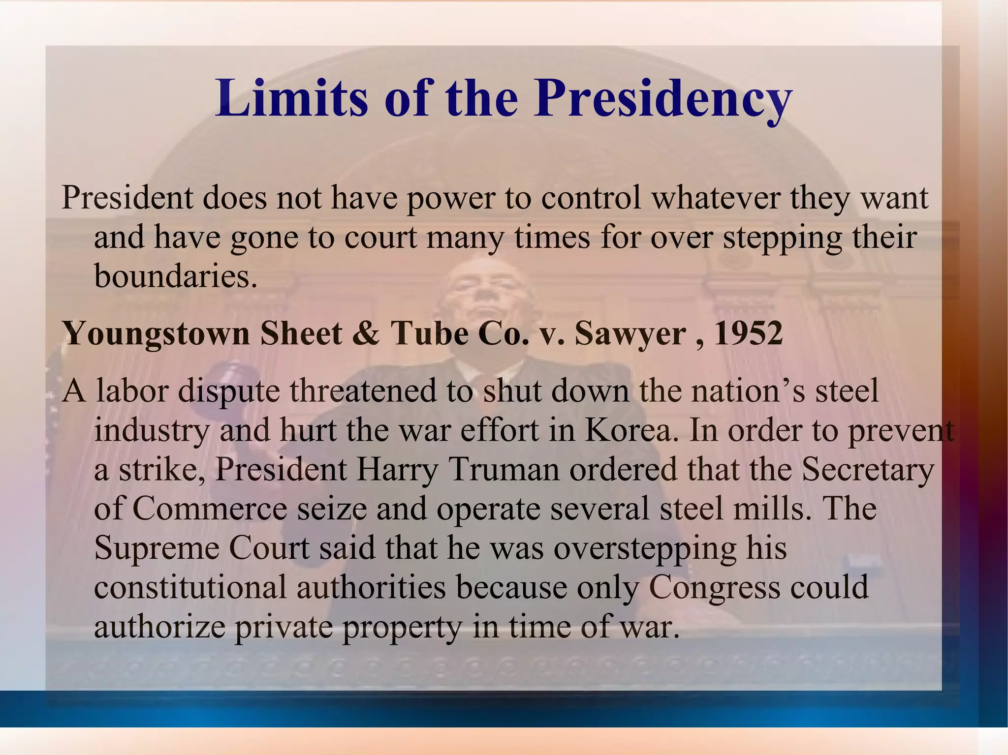 Presidential power | ODP