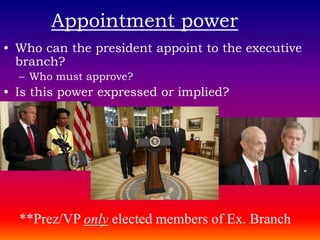 Presidential Powers Point | PPTX | Political Issues & policy | Politics