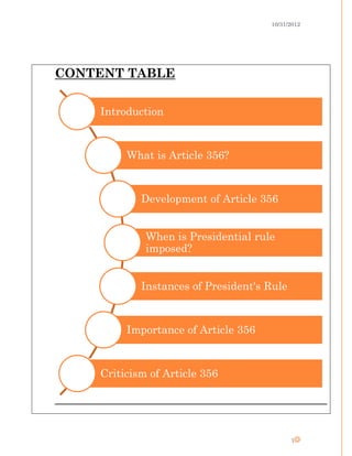 Presidential rule in states | PDF
