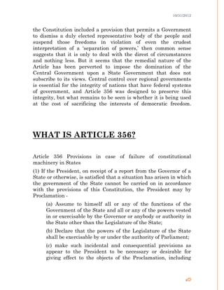 Presidential rule in states | DOCX